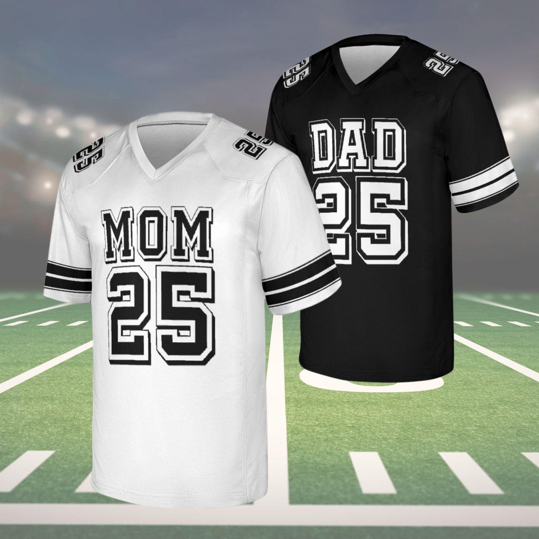 Mom and Dad Matching Football Jersey, New Mom Dad Shirts Baby Shower ...