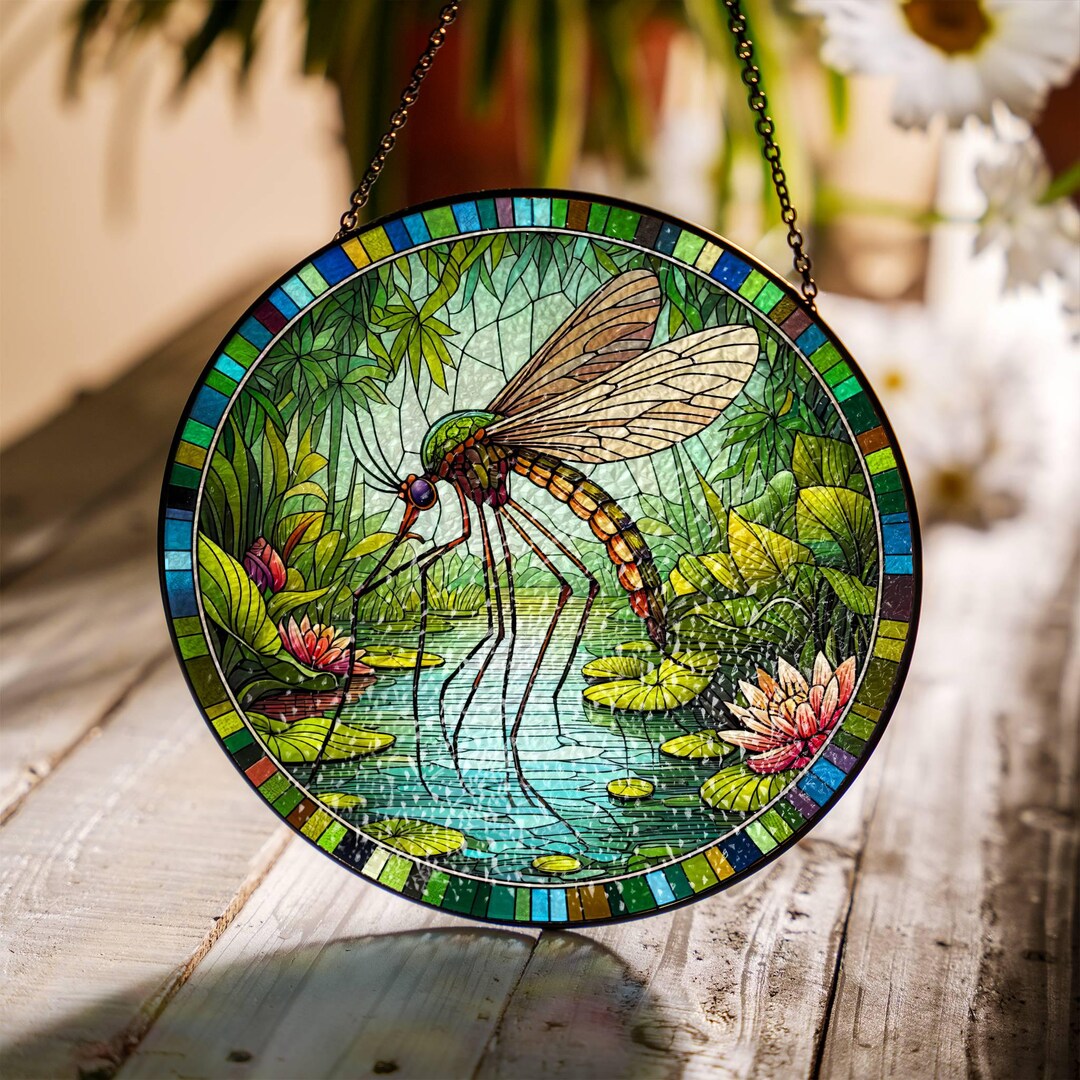 Mosquito Stained Glass Suncatcher Mosquitoes Light Catcher Window ...