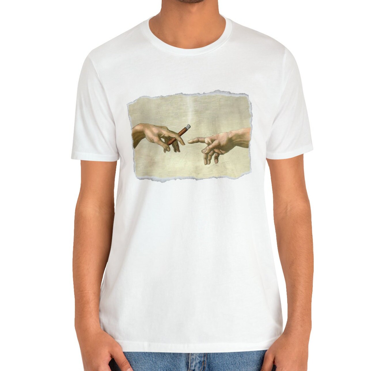 Cigar Shirt, the Creation of Adam Cigar Tshirt, Cigars Shirt Cigar ...