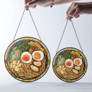 Ramen Stained Glass Japanese Food Sun Catcher Ramen Lover Light Catcher ...
