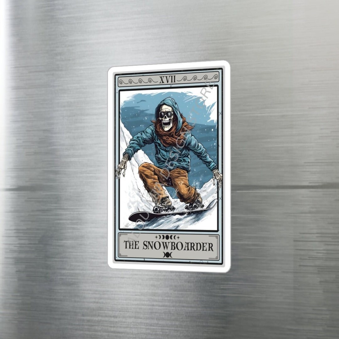 Snowboarder Tarot Card Sticker: Waterproof Vinyl Decal (3" X 4") - Etsy