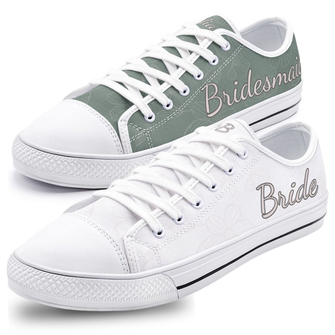 Sage Green Wedding Sneakers, Bride and Bridesmaid Matching Sneakers for ...