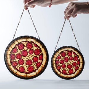 Pizza Stained Glass Suncatcher: Italian Food Window Hanging - Etsy