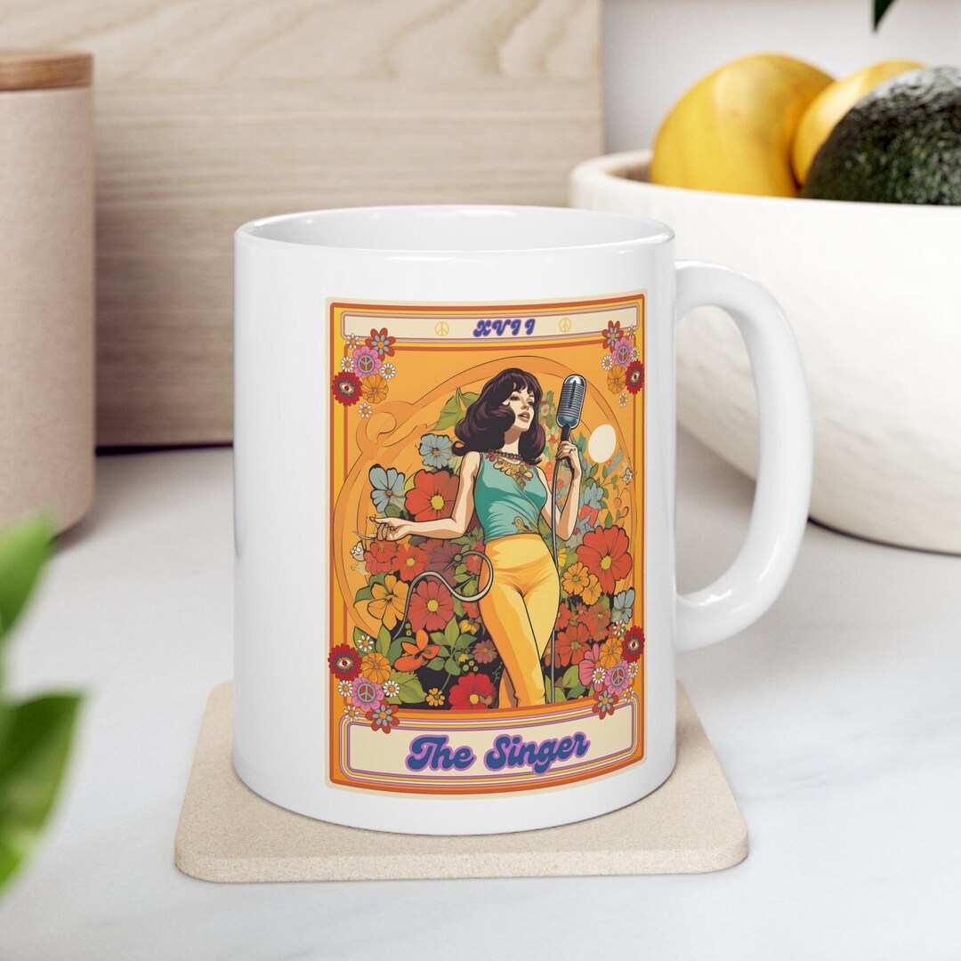 Singer Mug, Singing Teacher Gifts Singer Tarot Card Mug Karaoke Lover ...
