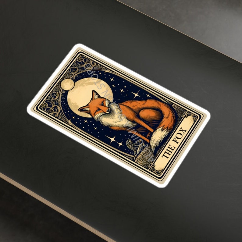Fox Tarot Card Sticker: Waterproof Vinyl Decal, Fox Lover Gift - Etsy