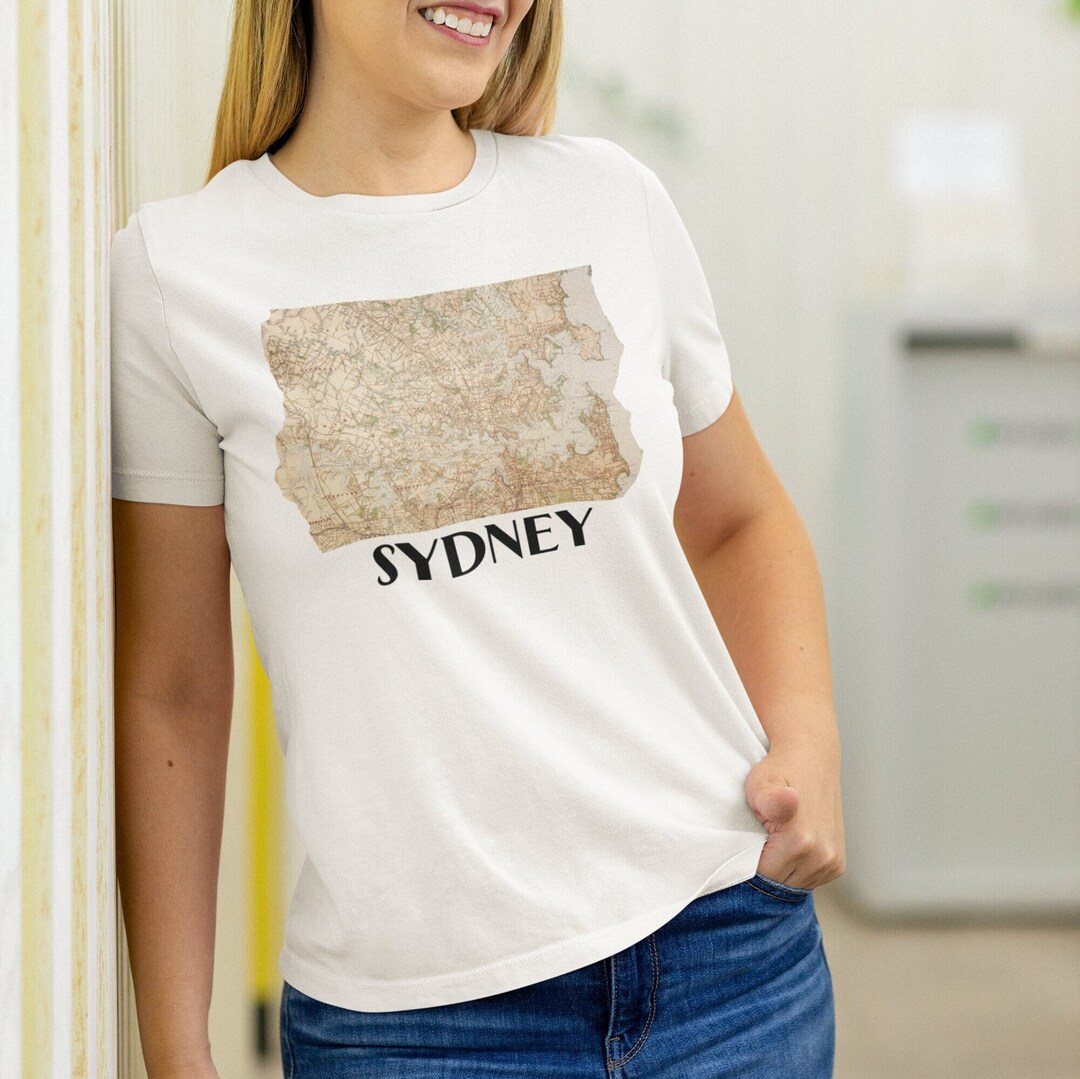 Sydney Shirt, Sydney City Vintage Map T-shirt Sydney Australia ...