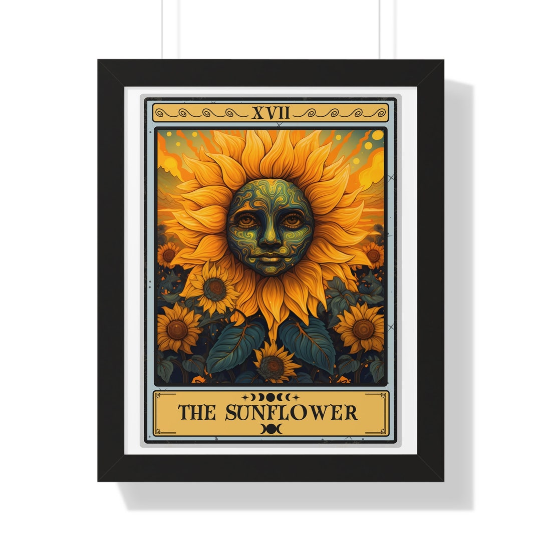 Sunflower Tarot Card Framed Print Sunflower Wall Art - Etsy