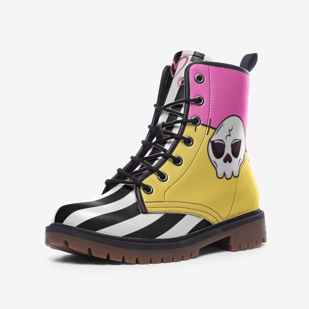 Colorful Boots Rave Boots Vegan Leather Lace up Boots Goth Boots ...