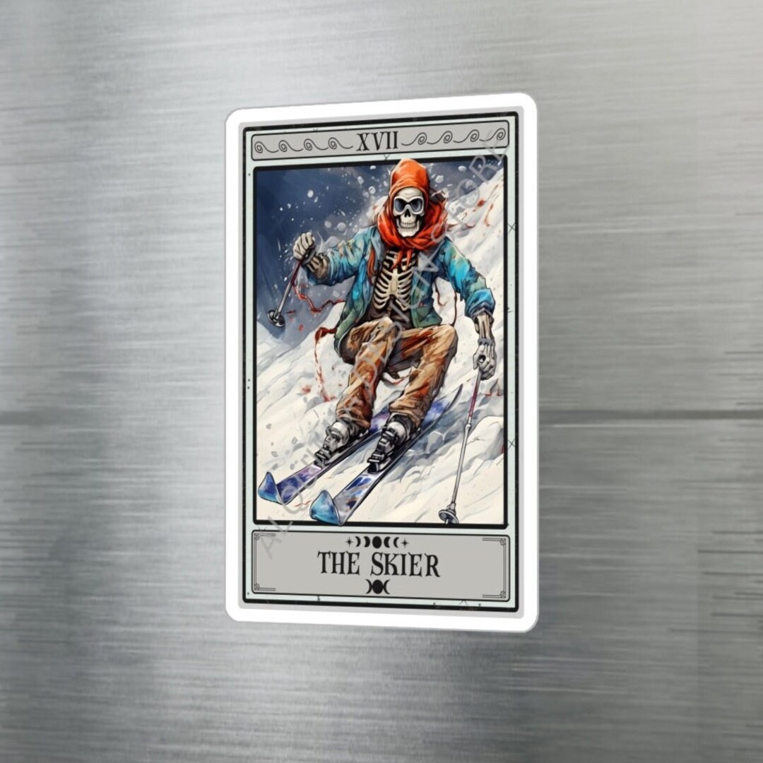 The Skier Tarot Card Sticker: Waterproof Vinyl Decal (3" X 4") - Etsy
