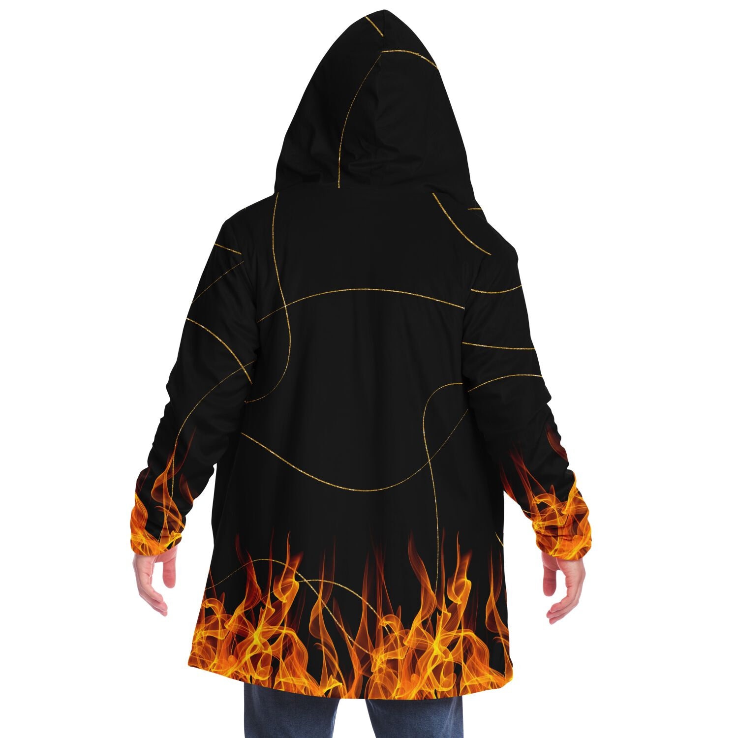 Fire Cloak Rave Cloak With Hood and Pockets Cloak Festival - Etsy