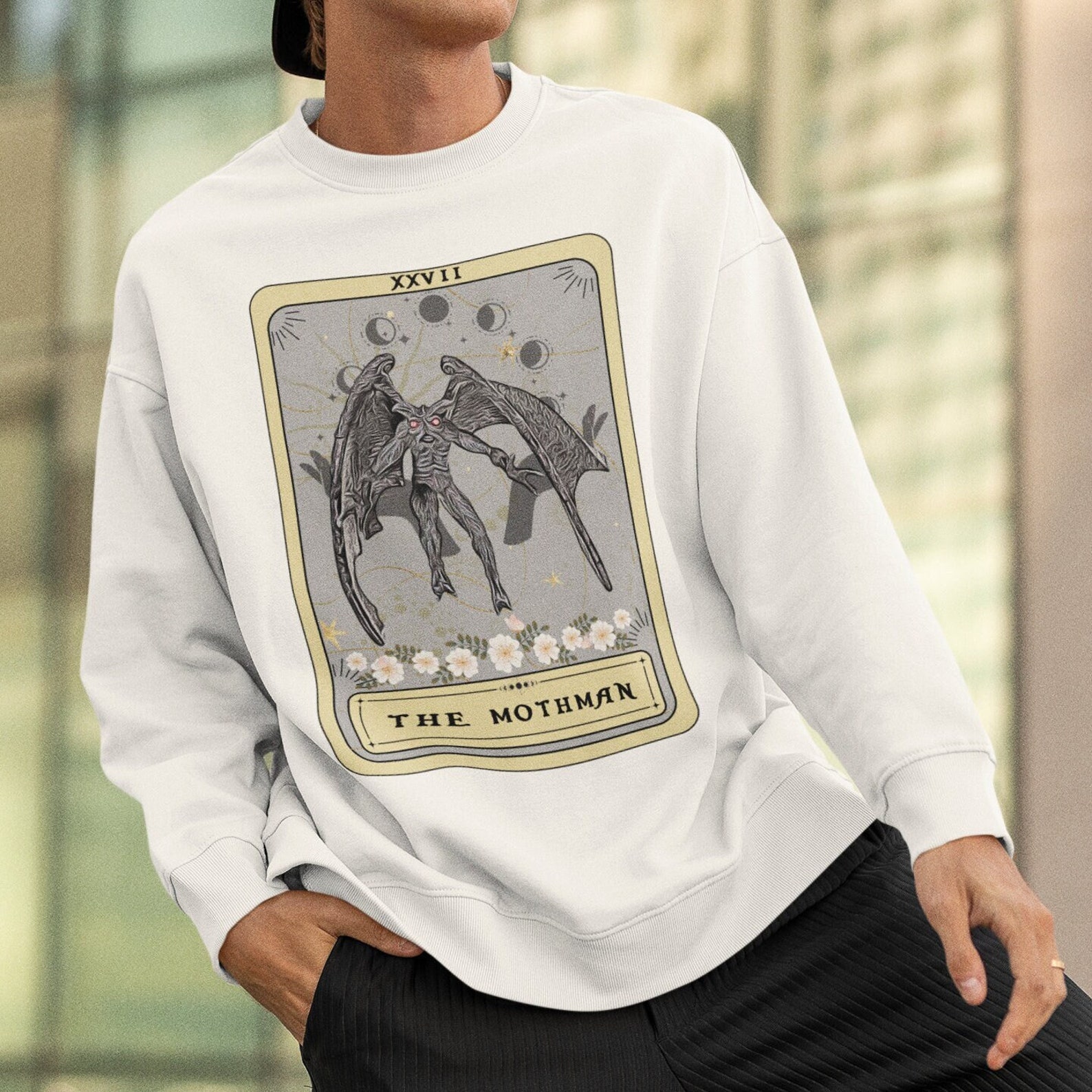 Mothman Sweatshirt, the Mothman Tarot Card Sweatshirt, Cryptid Gift ...