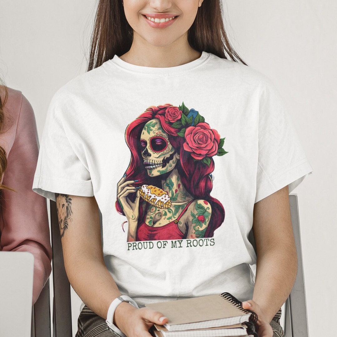 Elote Shirt Hispanic Heritage Month Shirts, Sugar Skull Latina Tshirt ...