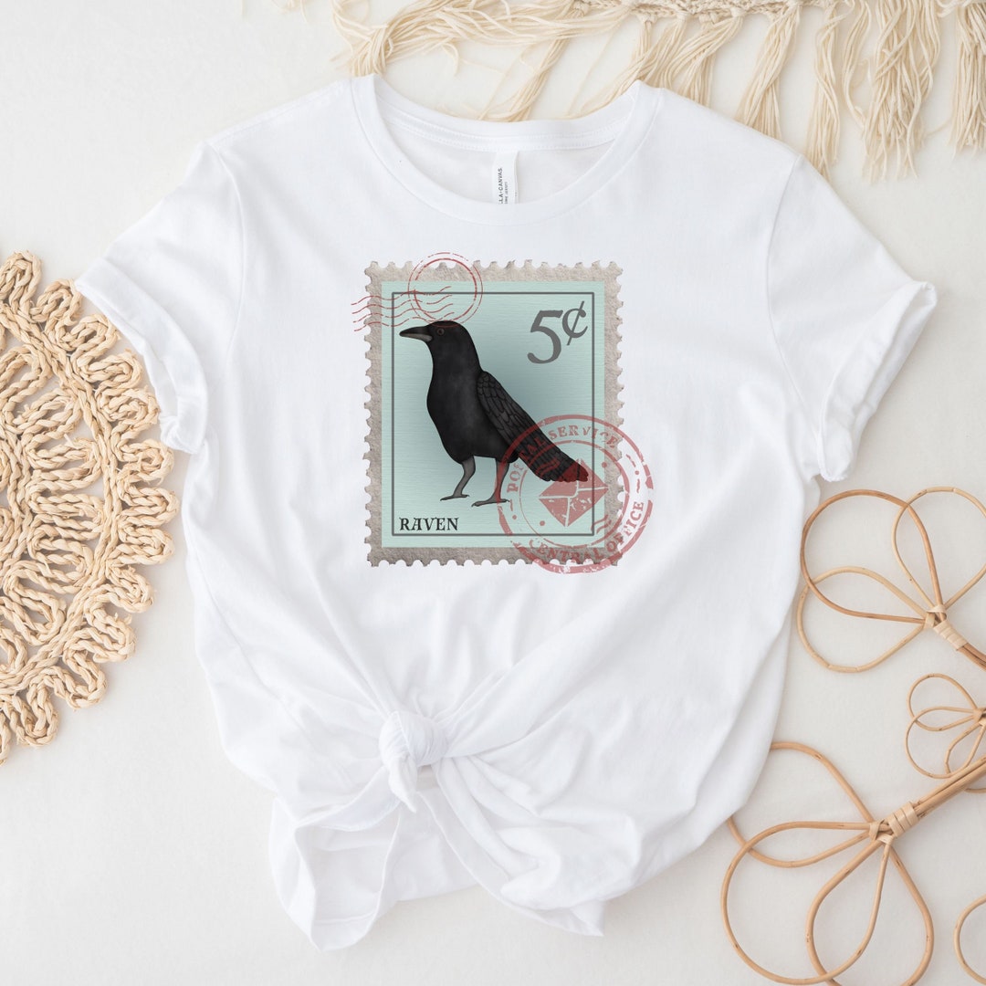 Raven Shirt, Postage Stamp, Raven Tshirt Bird Lover Shirt, Raven Mom ...