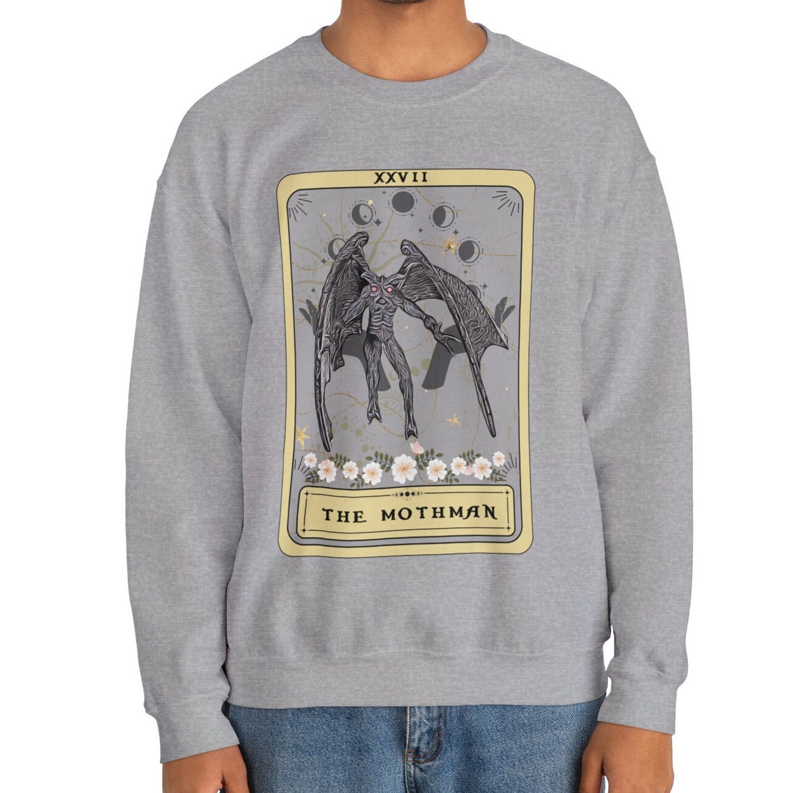 Mothman Sweatshirt, the Mothman Tarot Card Sweatshirt, Cryptid Gift ...
