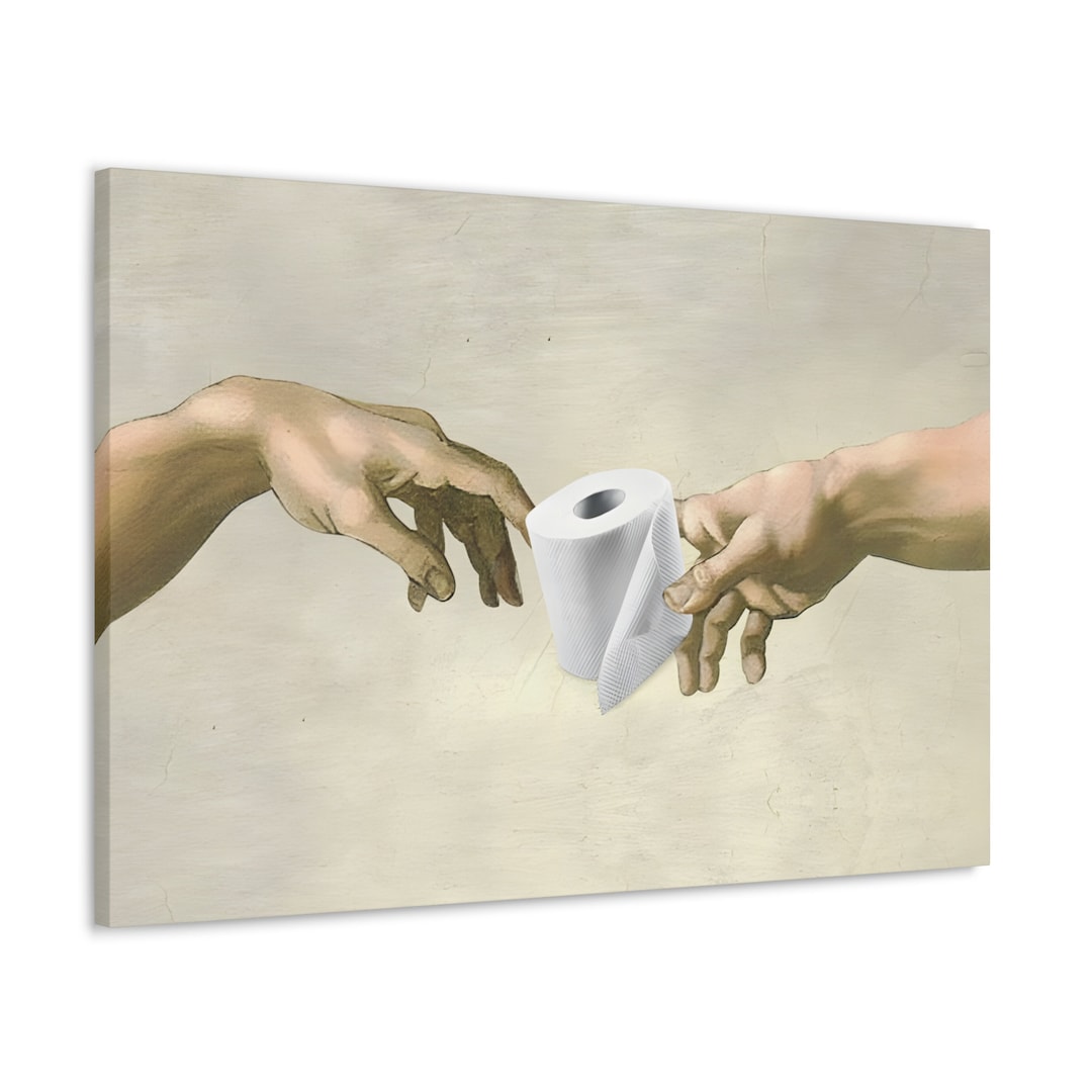 Creation of Adam Toilet Bathroom Wall Art Canvas Bathroom Decor ...