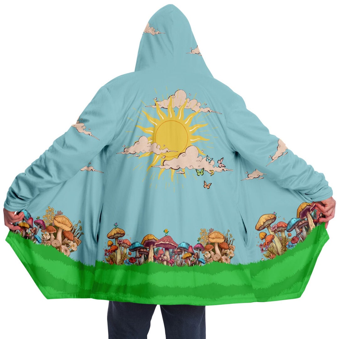 Cloak Rave Cloak With Hood and Pockets Cloak Mushroom Cloak Festival ...