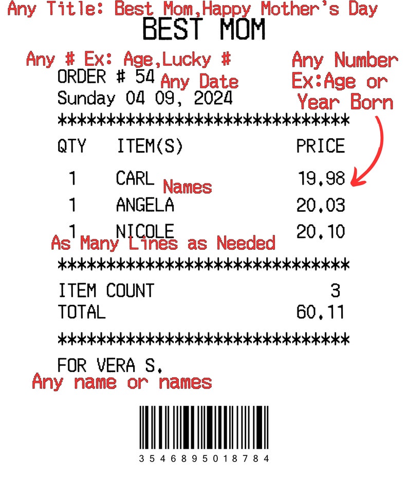 Custom Mom Dad Matching Receipt Sweatshirt, Personalized Receipt Mom ...