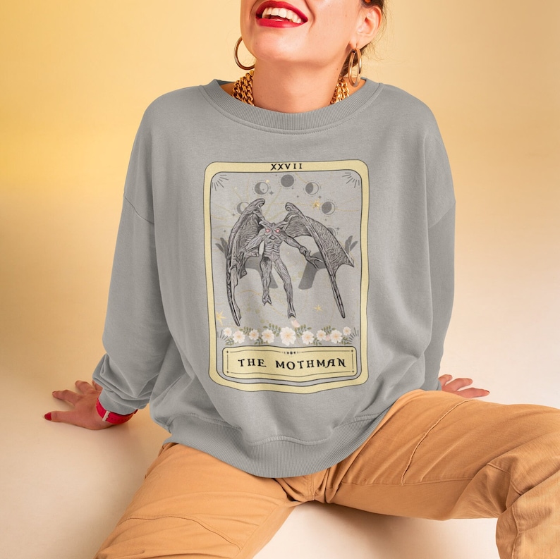 Mothman Sweatshirt, the Mothman Tarot Card Sweatshirt, Cryptid Gift ...