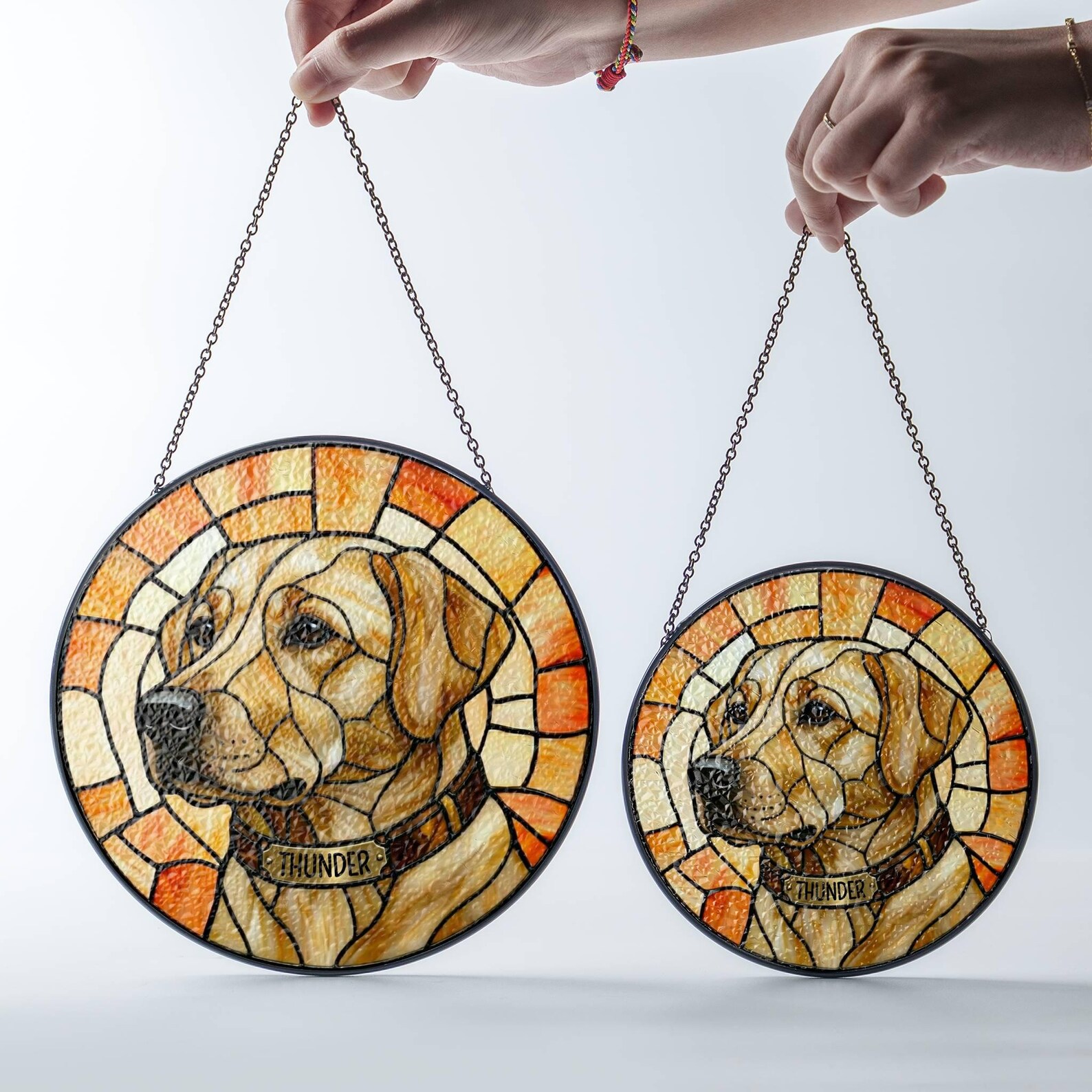 Personalized Labrador Stained Glass Suncatcher: Custom Name Labrador ...