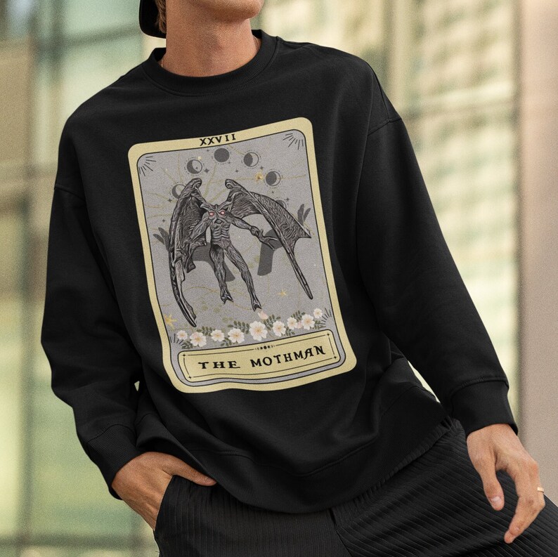 Mothman Sweatshirt, the Mothman Tarot Card Sweatshirt, Cryptid Gift ...