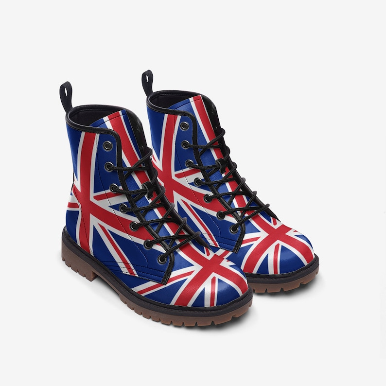 Union Jack Boots UK Flag Vegan Leather Combat Boots British Boots UK ...