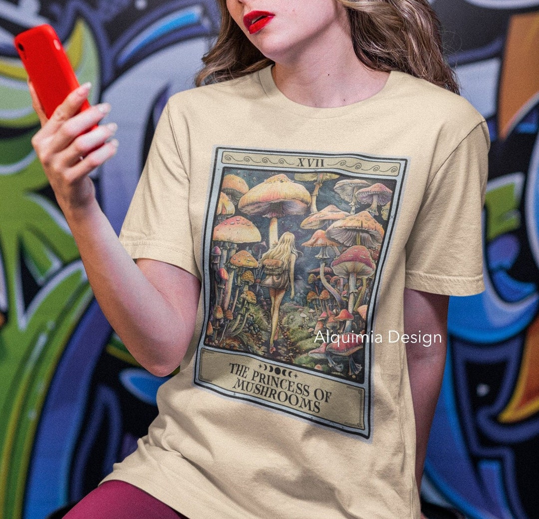 The Princess of Mushrooms Tarot Card Shirt, Mushroom Shirt Foraging ...