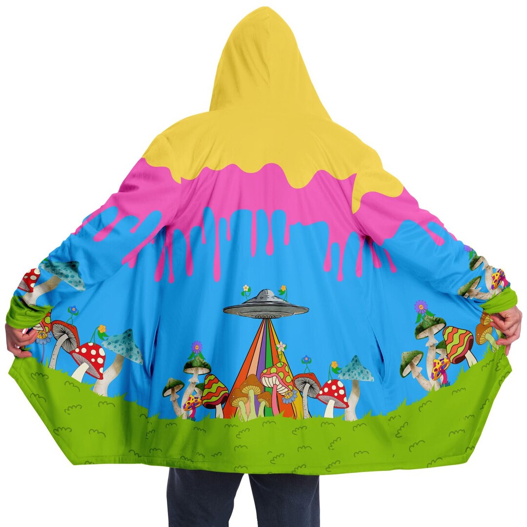 Mushroom Cloak Rave Cloak With Hood and Pockets Cloak Festival Cloak ...