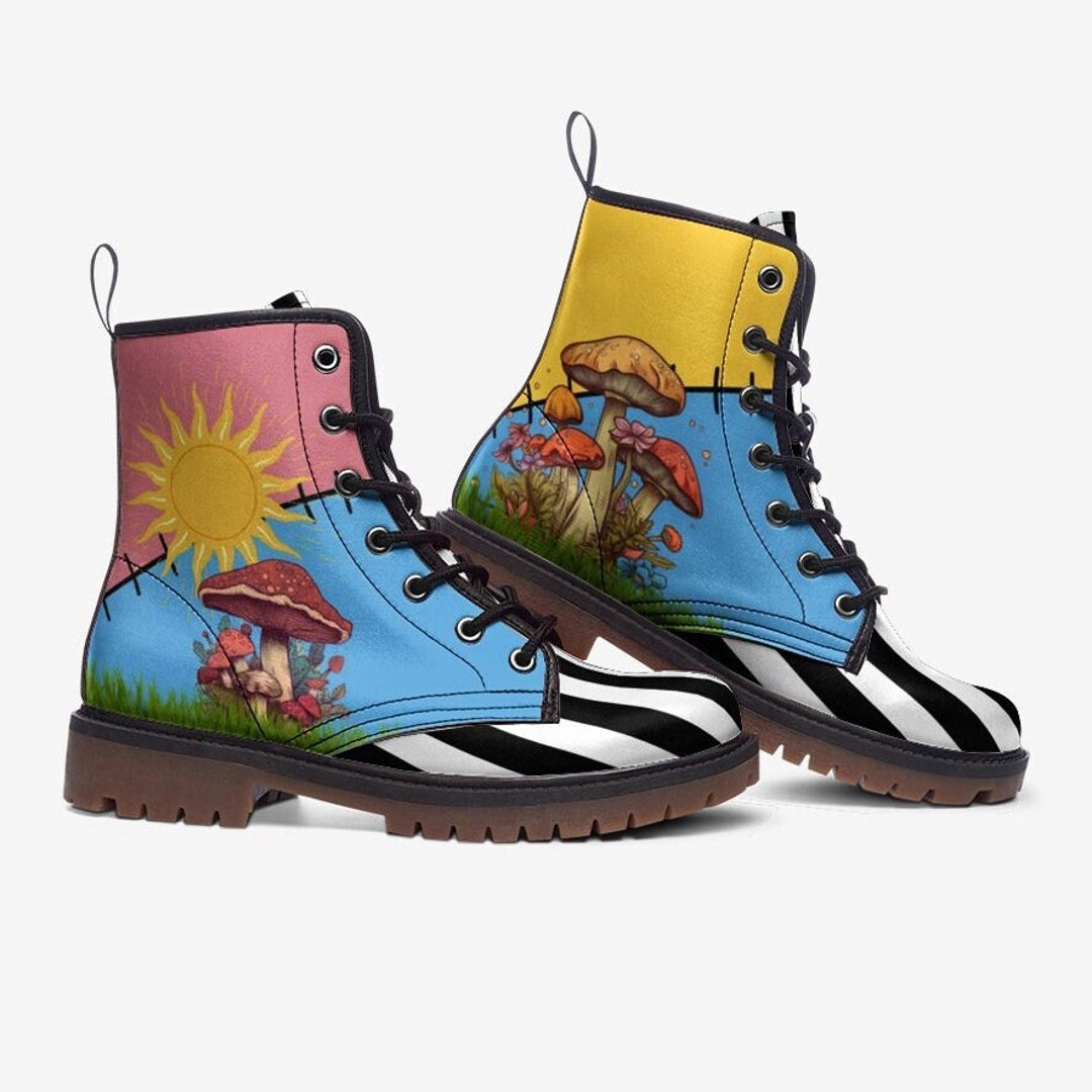 Colorful Boots Mushroom Boots Rave Boots Festival Footwear Vegan ...
