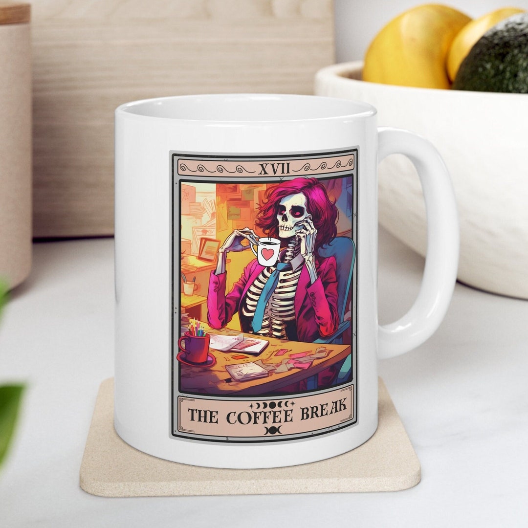 Coffee Break Mug, the Coffee Break Tarot Card Mug, Office Coffee Lovers ...