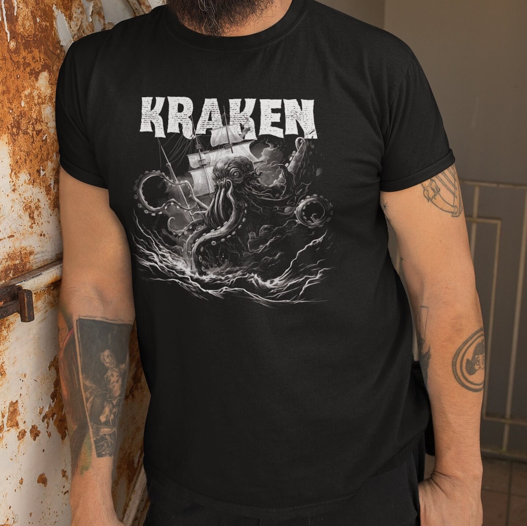 Kraken Shirt, Kraken Monster Tshirt Kryptozoology T-shirt Cryptid Tee ...