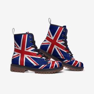 Union Jack Boots UK Flag Vegan Leather Combat Boots British Boots UK ...
