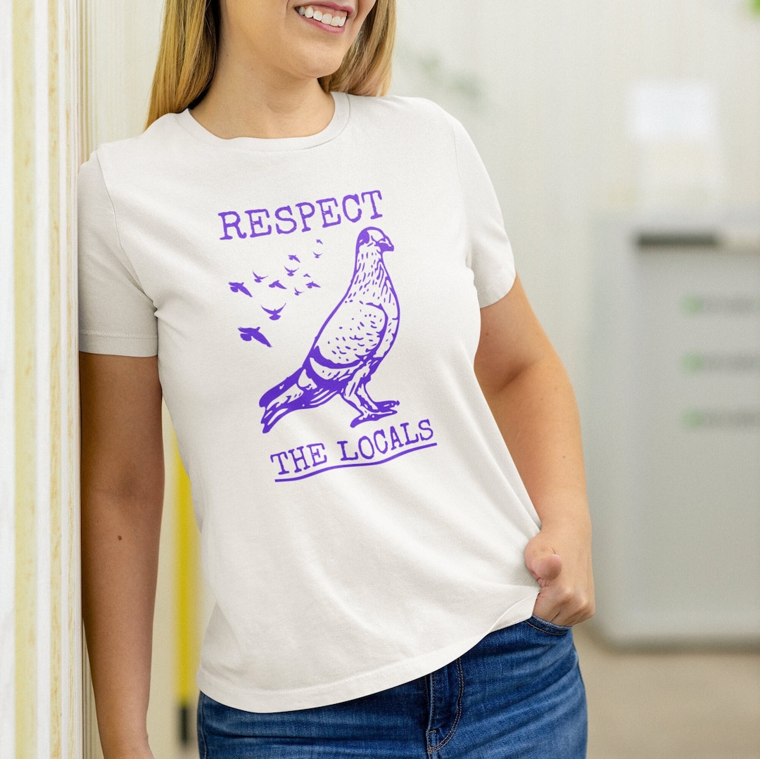Respect the Locals Pigeon Shirt, Funny Retro Pigeon T-shirt Vintage ...
