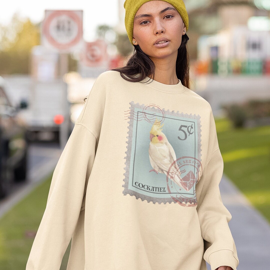 Cockatiel Sweatshirt, Cockatiel Post Stamp Sweater, Bird Lover ...