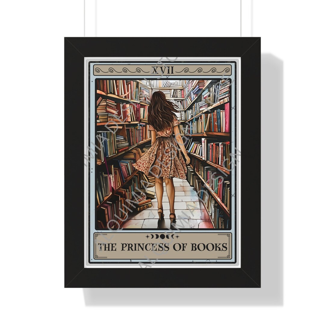 Princess of Books Tarot Card Framed Print: Book Lover Wall Art - Etsy