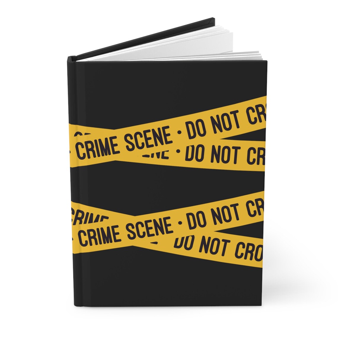 Crime Scene Tape Notebook: True Crime Gift, Hardcover or Spiral (6