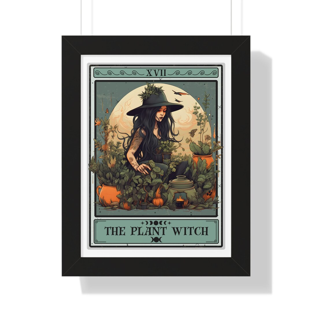 Plant Witch Framed Print, the Plant Witch Tarot Card Print Witchy Plant ...