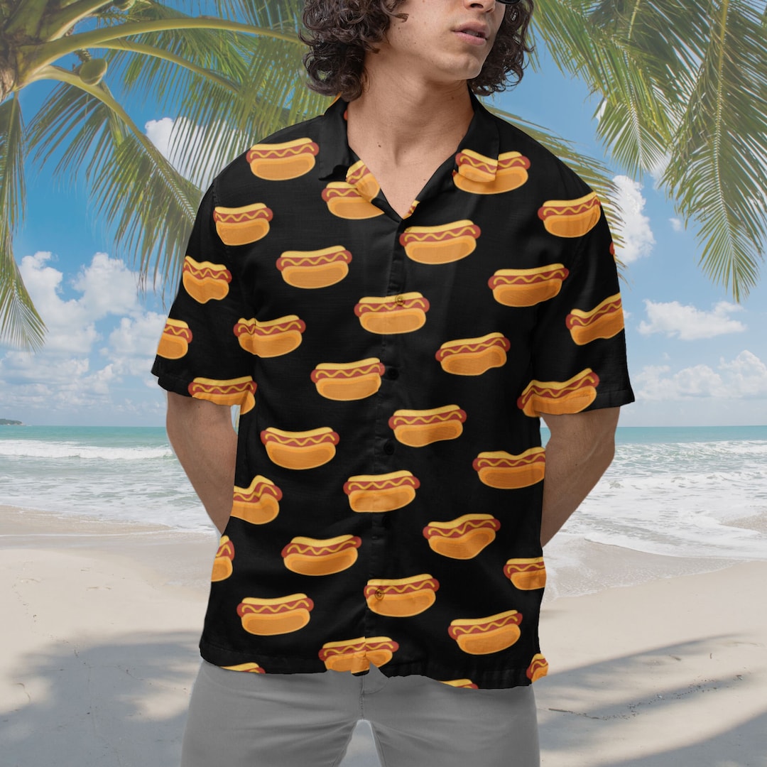Hot Dog Hawaiian Shirt: Short-sleeve Button-down BBQ Shirt - Etsy