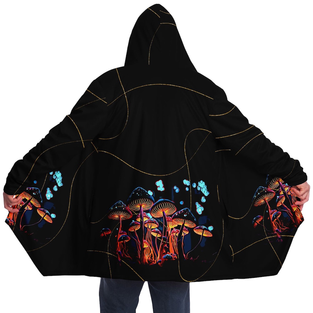 Mushroom Cloak Rave Cloak With Hood and Pockets Cloak Festival Cloak ...