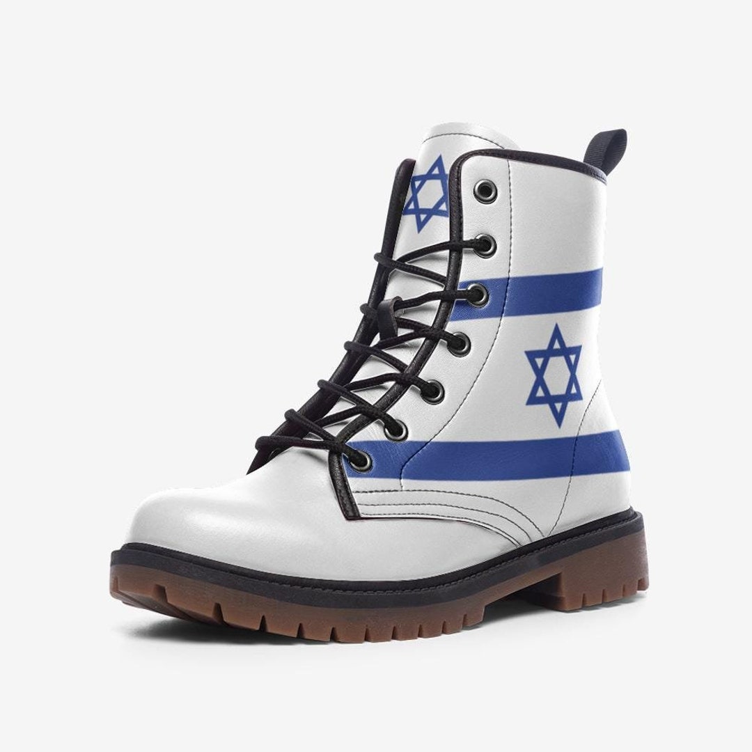 Israel Flag Boots Vegan Leather Combat Boots - Etsy