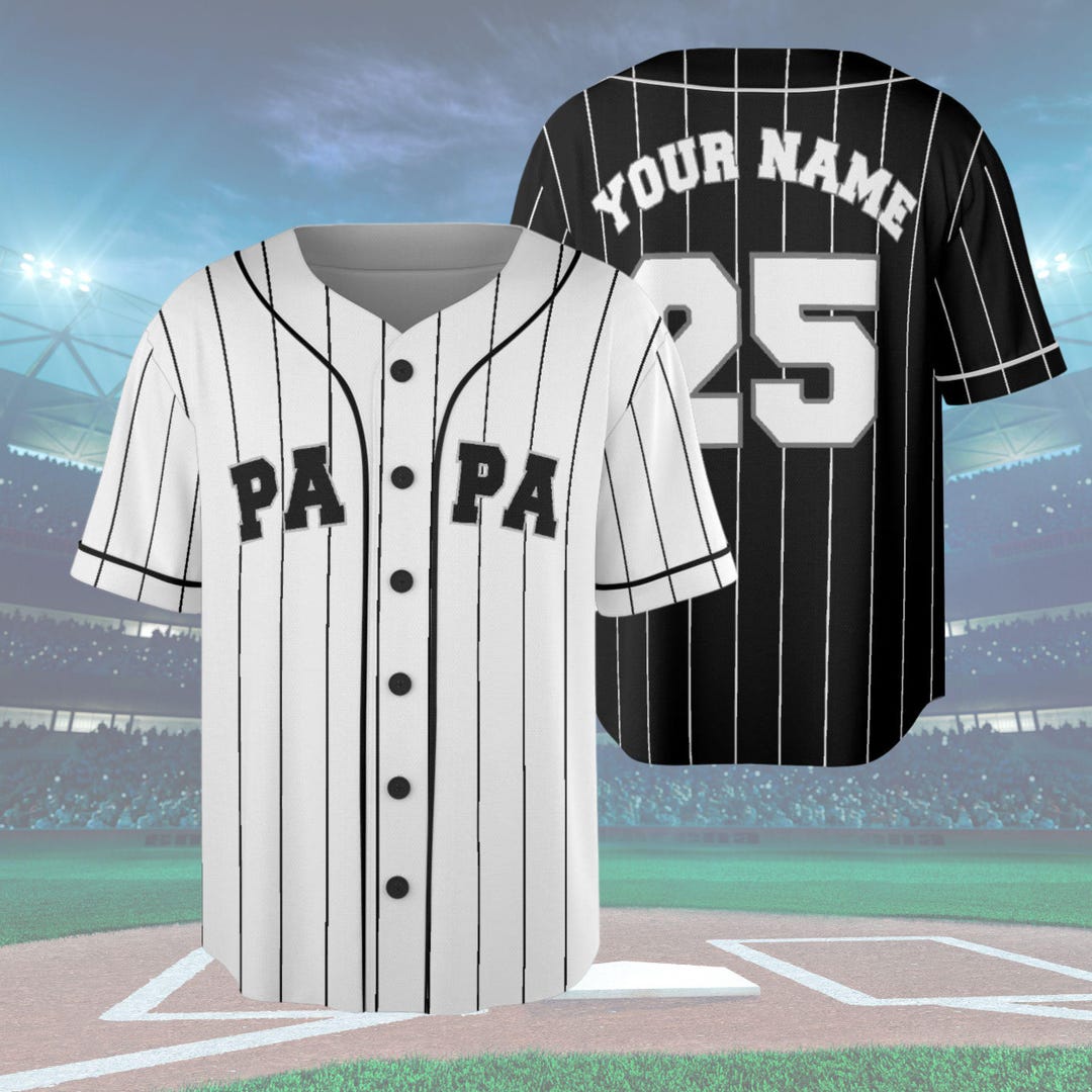 Personalized Papa Baseball Jersey, Custom Dad Shirt, New Dad Outfit New ...