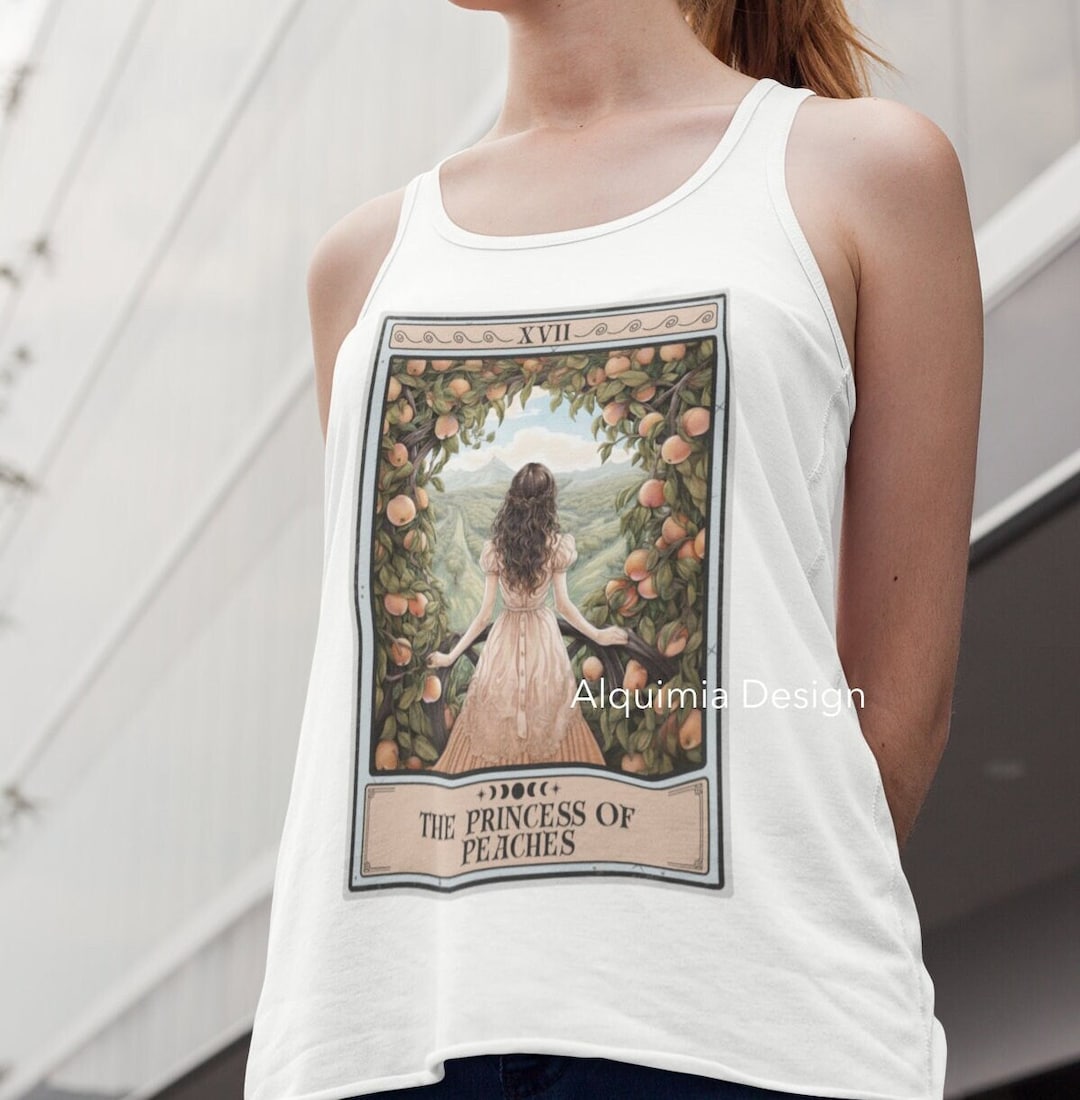 Peach Tank Top, the Princess of Peaches Tarot Card Tank Top, Peach ...