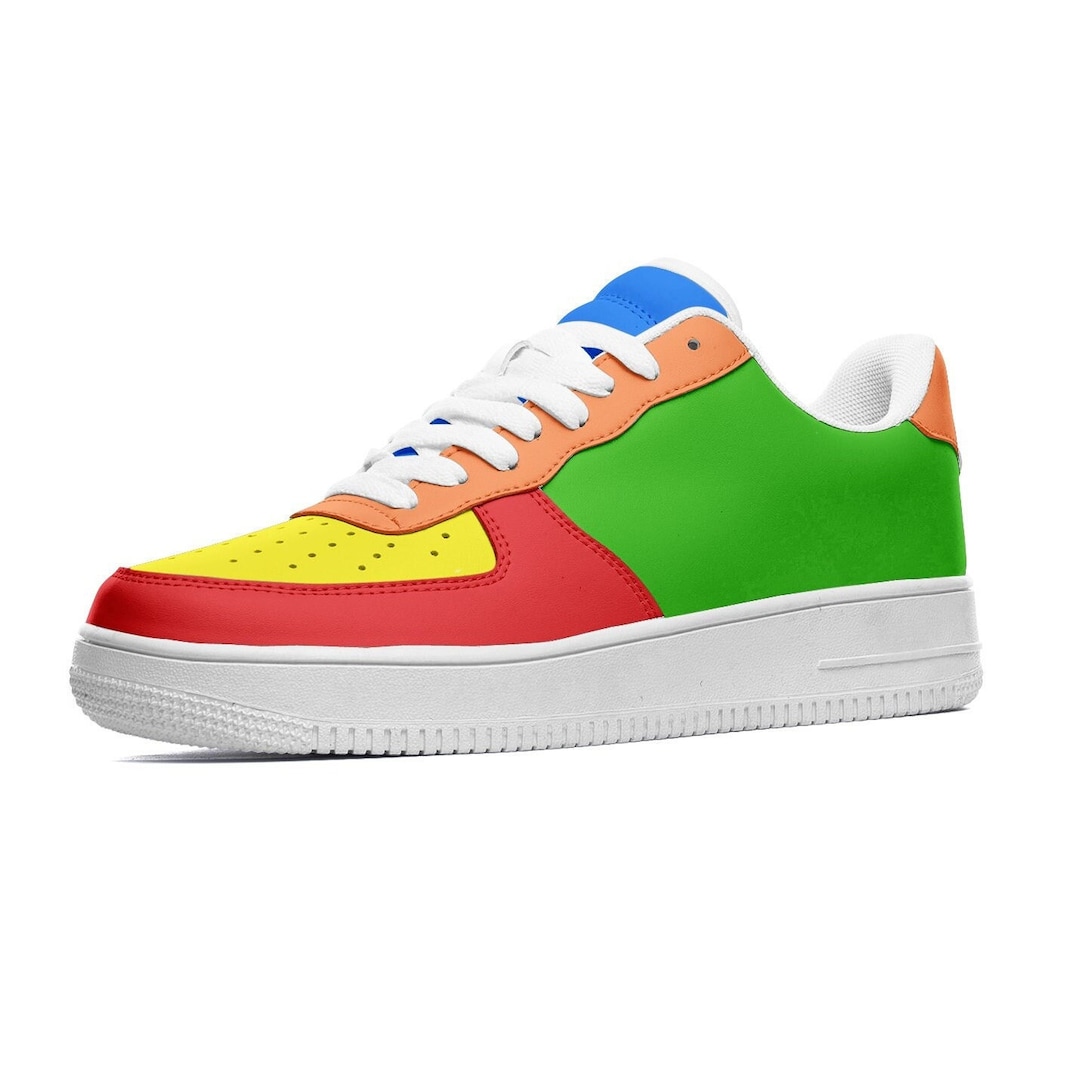 Color Sneaker Unisex Low Top Leather Sneakers Vegan Leather Colorful ...