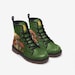 Green Mushroom Boots Green Vegan Leather Lace up Boots Rave Shoes ...