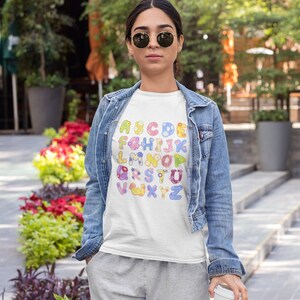 Flower Alphabet Shirt, ABC Shirt, Alphabet T-shirt, Kingergarten ...