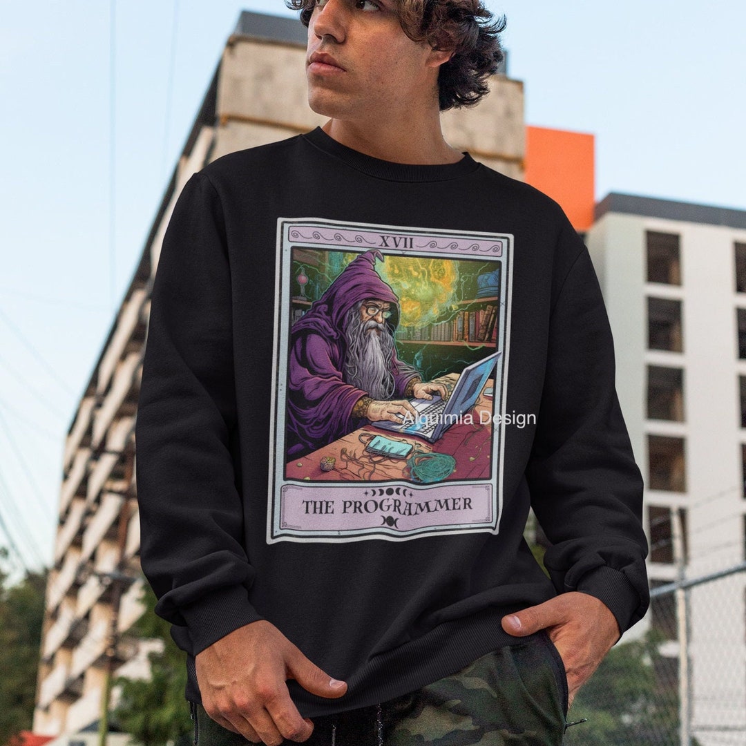 Programmer Sweatshirt The Programmer Tarot Card Sweatshirt Programmer T Coder Sweater T 