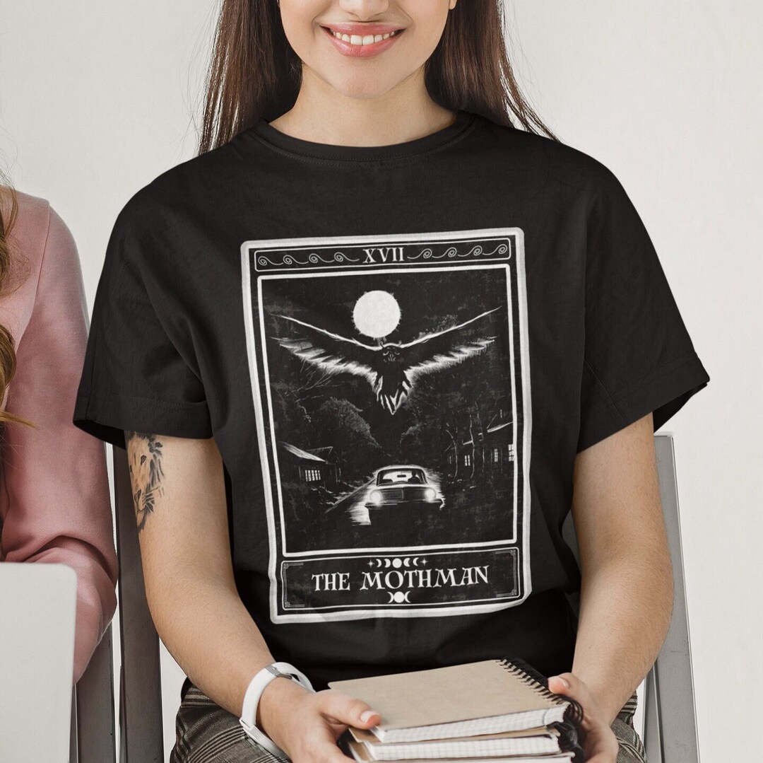 Mothman Shirt, Mothman Tarot Card Shirt, Cryptid Tshirt Cryptozoology ...