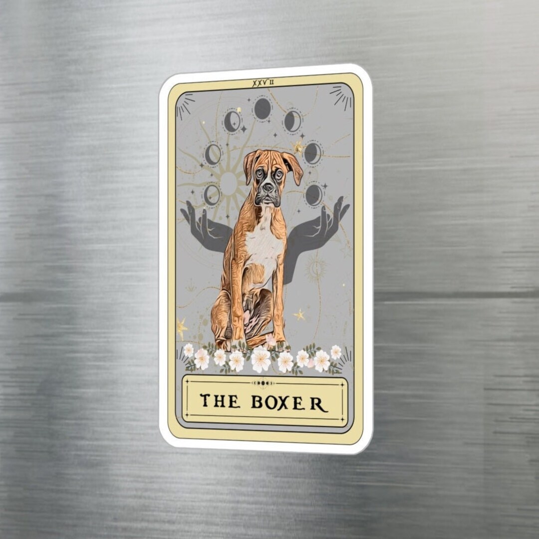 The Boxer Tarot Card Sticker, Boxer Dog Sticker 3" X 4" Vinyl Sticker ...