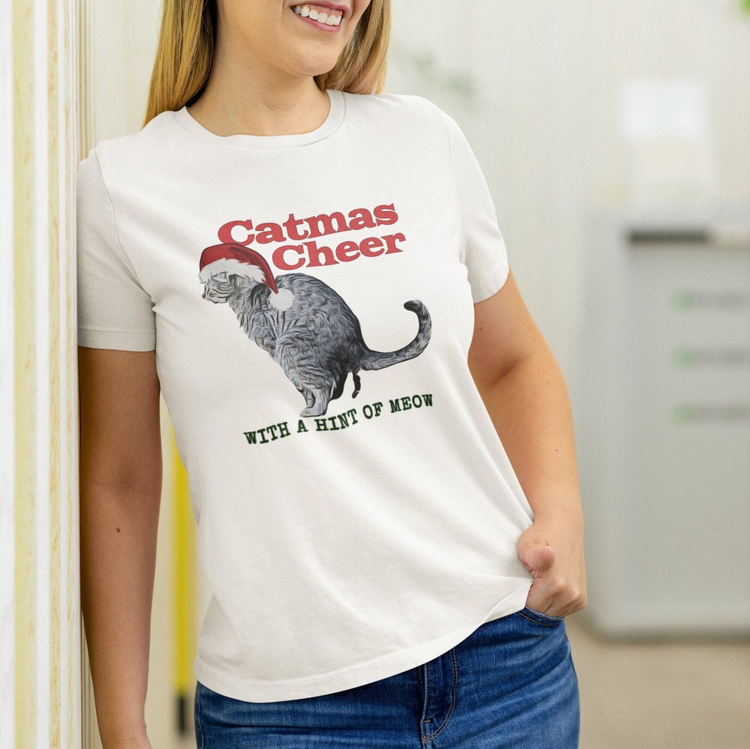 Christmas Cat Pooping Shirt, Cat Pooping T-shirt Funny Cat Mom Gifts ...