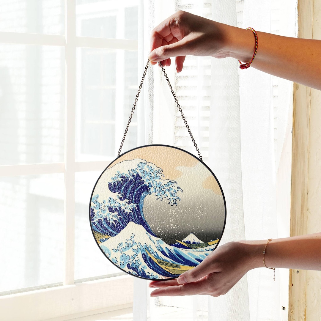 The Great Wave off Kanagawa Stained Glass Suncatcher Light Catcher ...