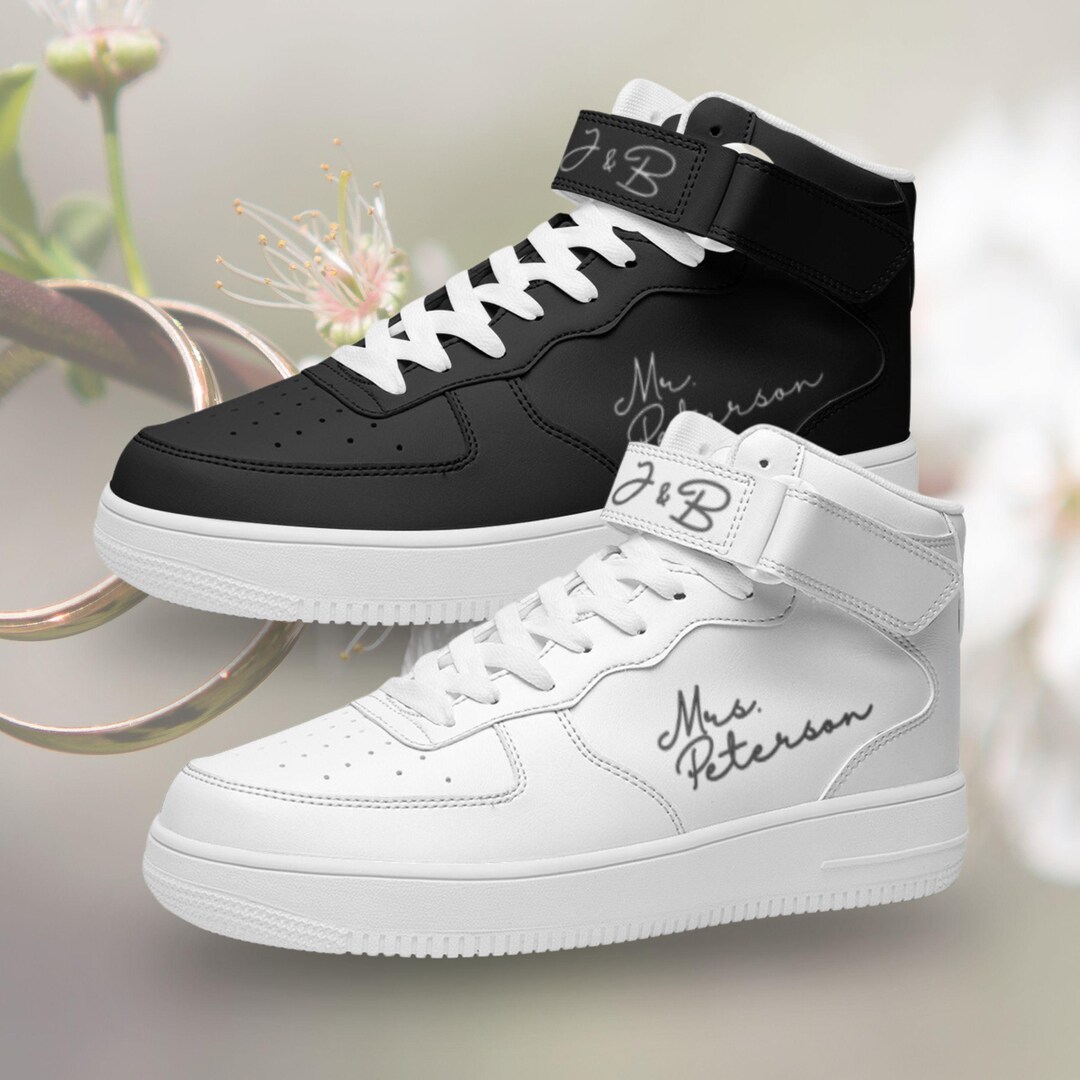 Custom Bride and Groom Matching Sneakers Bridal Shoes Personalized ...